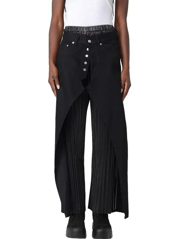 Junya Watanabe Pleated Overlay Trousers - Black