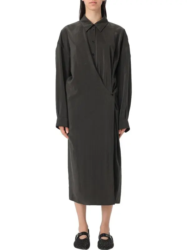 LEMAIRE Collared Button-up Midi Dress - Coffee