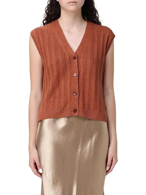 Max Mara Sleeveless V-neck Waistcoat - Rust