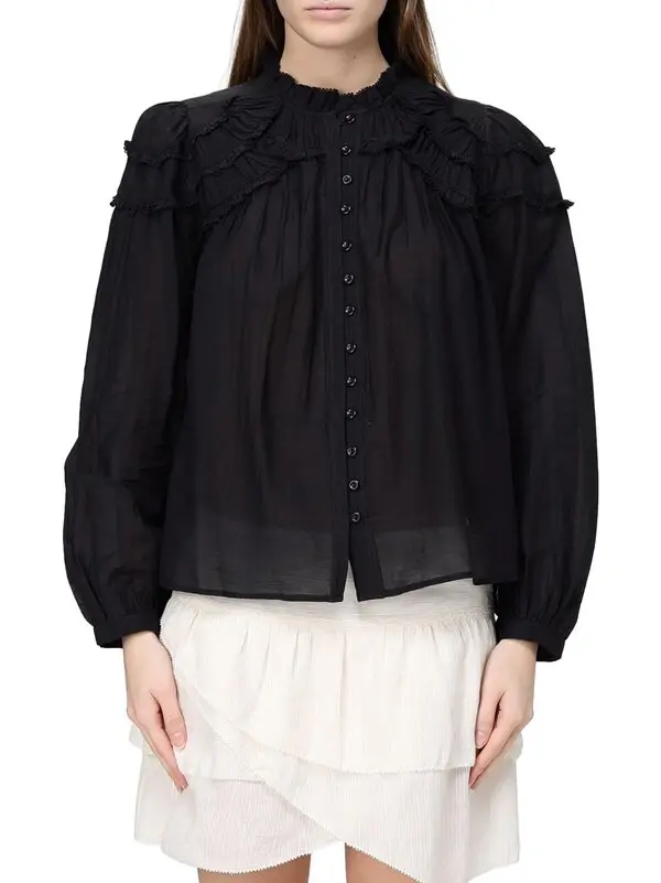 Isabel Marant Étoile Ruffled High Neck Shirt - Black