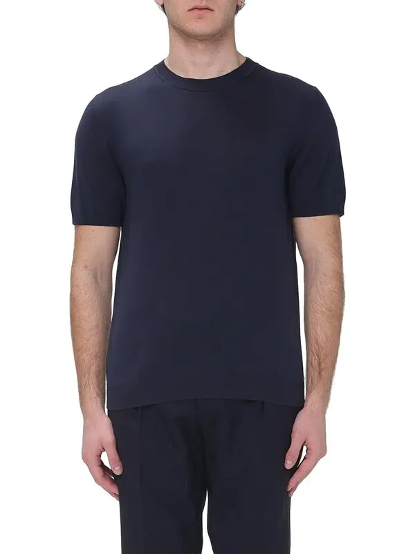 LARDINI Silk Crew Neck Sweater - Blue