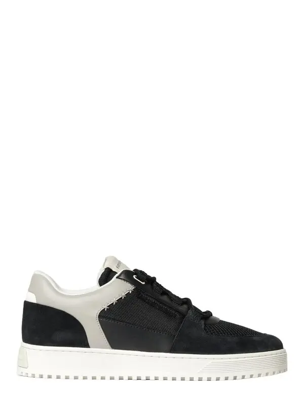 Emporio Armani Mesh And Suede Lace-up Sneakers - Blue