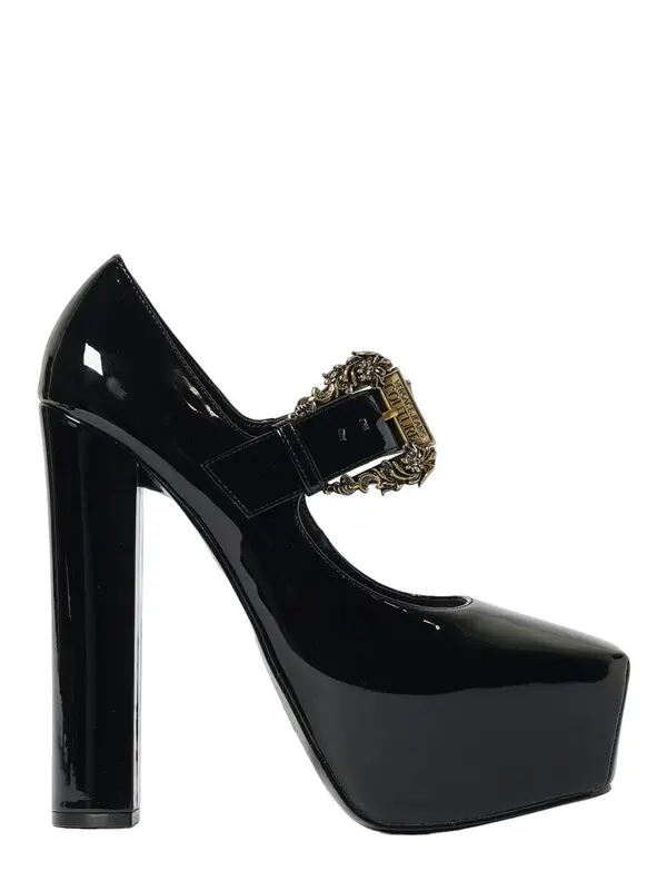 Versace Patent Mary Jane Platform Heels - Black