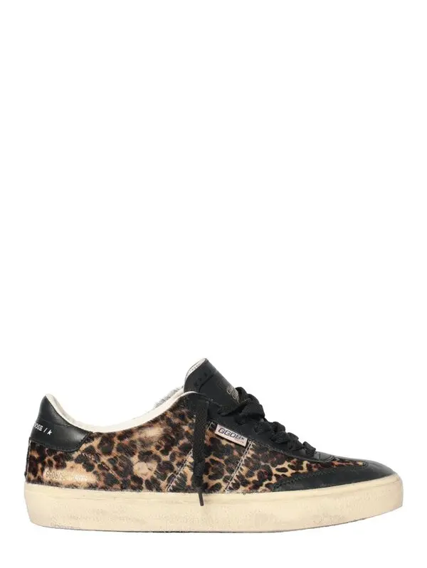 GOLDEN GOOSE Soul Star Leopard Print Pony Hair Sneakers - Brown