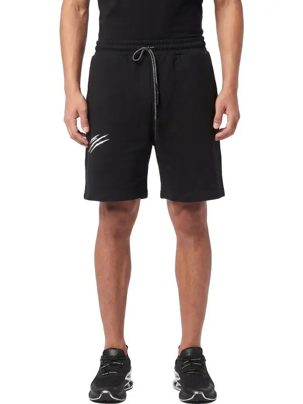 PLEIN SPORT Technical Stretch Fabric Jogging Shorts - Black