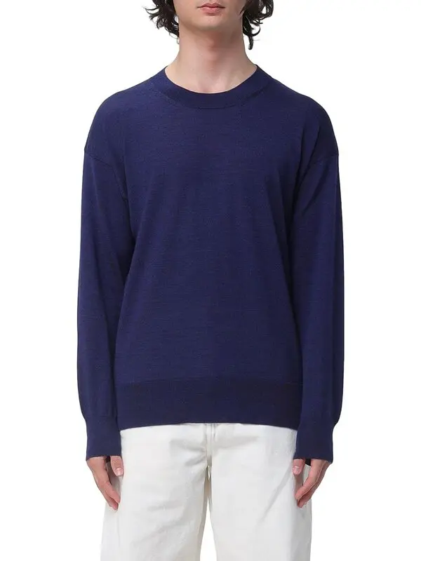 AMI Paris Wool And Silk Crew Neck Sweater - Blue