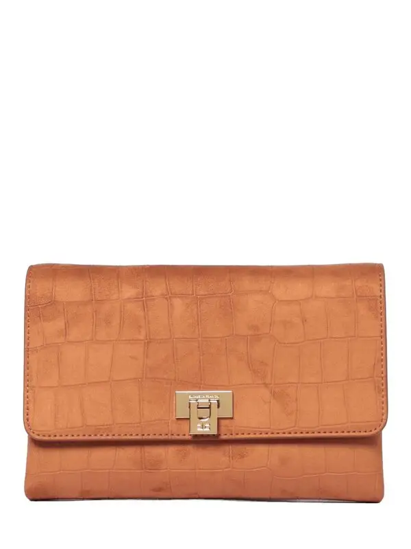 Elisabetta Franchi Suede Crocodile Print Bag - Leather