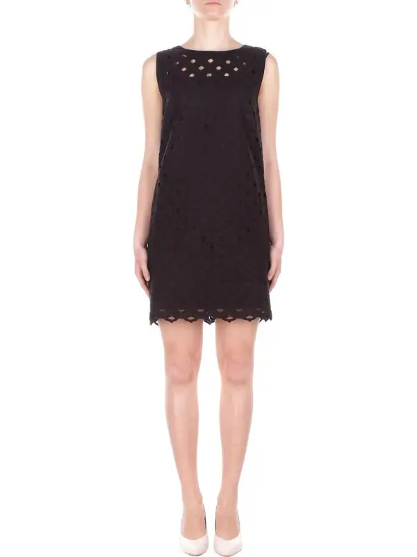 Max Mara Macramé Lace Mini Dress - Black
