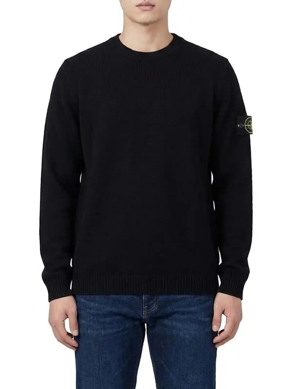 Stone Island Cotton Crew Neck Jumper - Black
