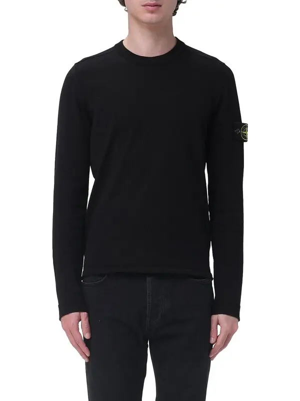 Stone Island Cotton Crew Neck Pullover - Black