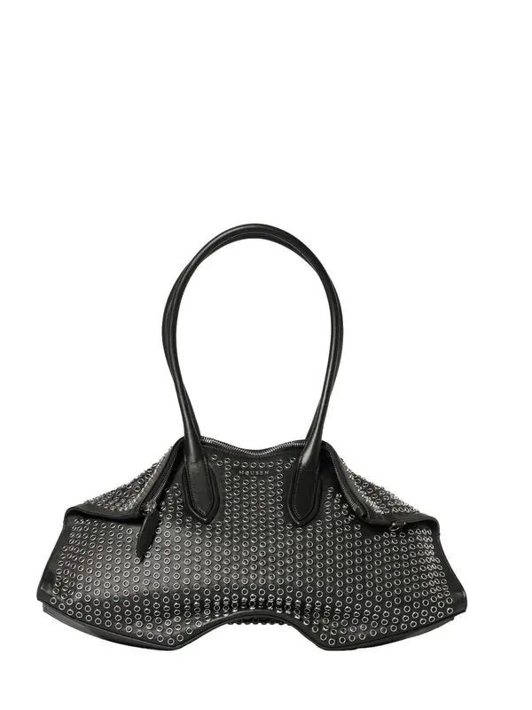Alexander McQueen Manta Studded Leather Bag - Black