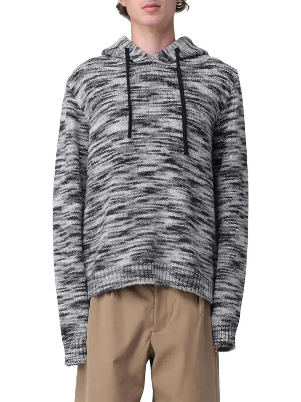 Off-White Arrows" Knit Hoodie - Grey