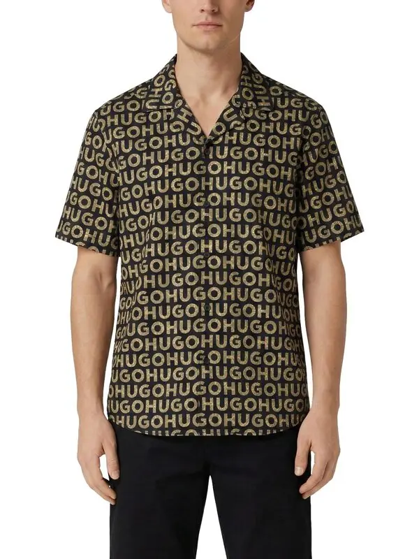 Hugo Cotton Shirt With Logo - Green