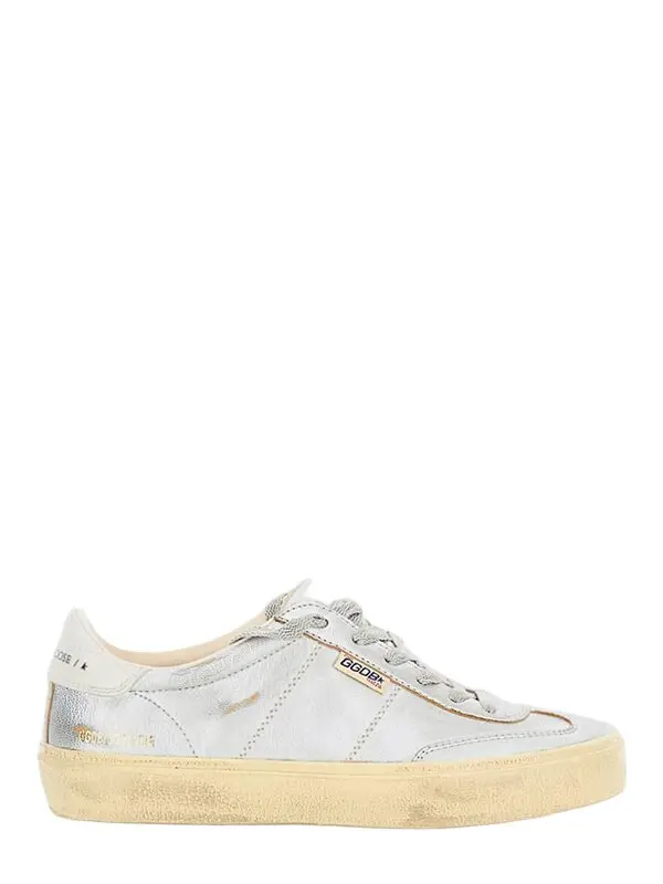 GOLDEN GOOSE Laminated Leather Soul Star Sneakers - Silver