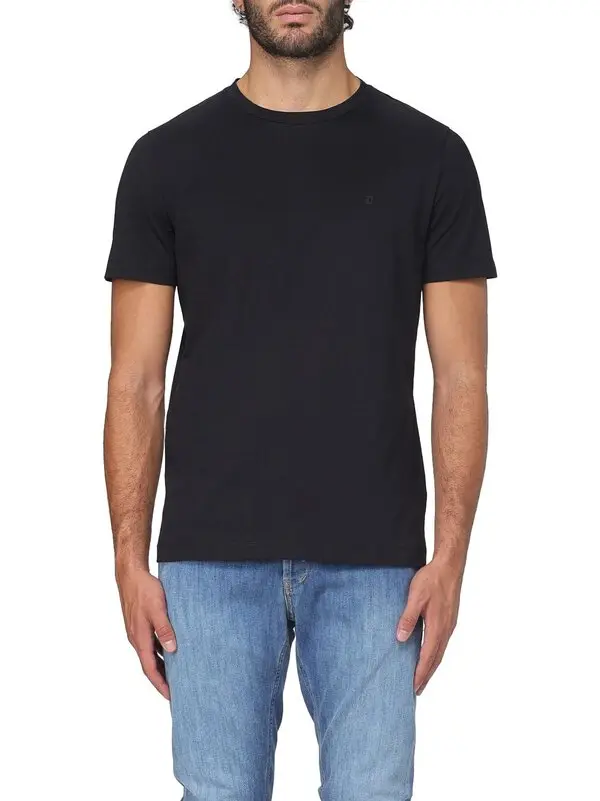 DONDUP Cotton T-shirt With Mini Logo - Black