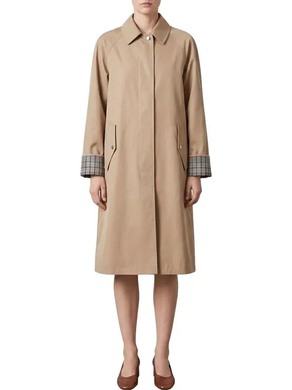 OOF WEAR Single-breasted Knee-length Technical Fabric Trench Coat With Classic Collar - Brown