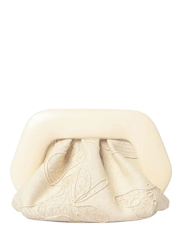 THEMOIRE Bios Canvas And Vegan Leather Clutch - Beige