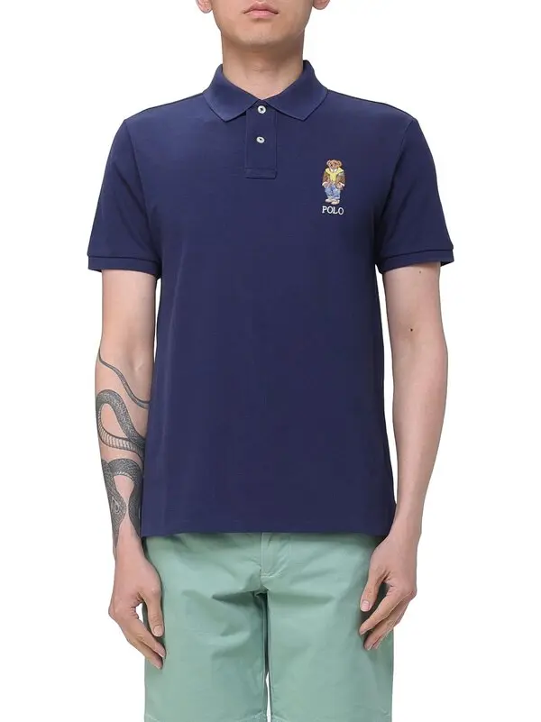 Polo Ralph Lauren Bear Logo Cotton Polo Shirt - Navy