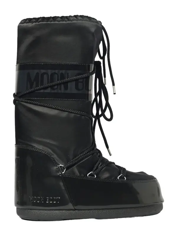 Moon Boot Icon Glance Nylon And Satin Mid-calf Boots - Black