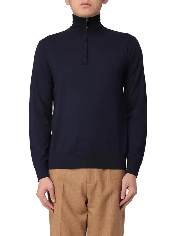 PAOLO PECORA Quarter Zip Pullover - Blue