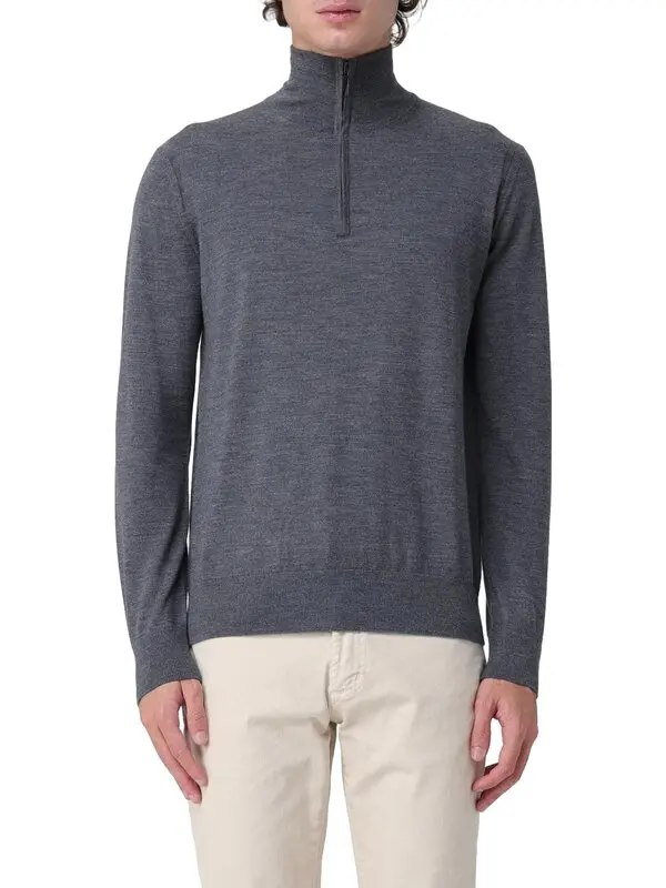 PAOLO PECORA Quarter Zip Pullover - Grey