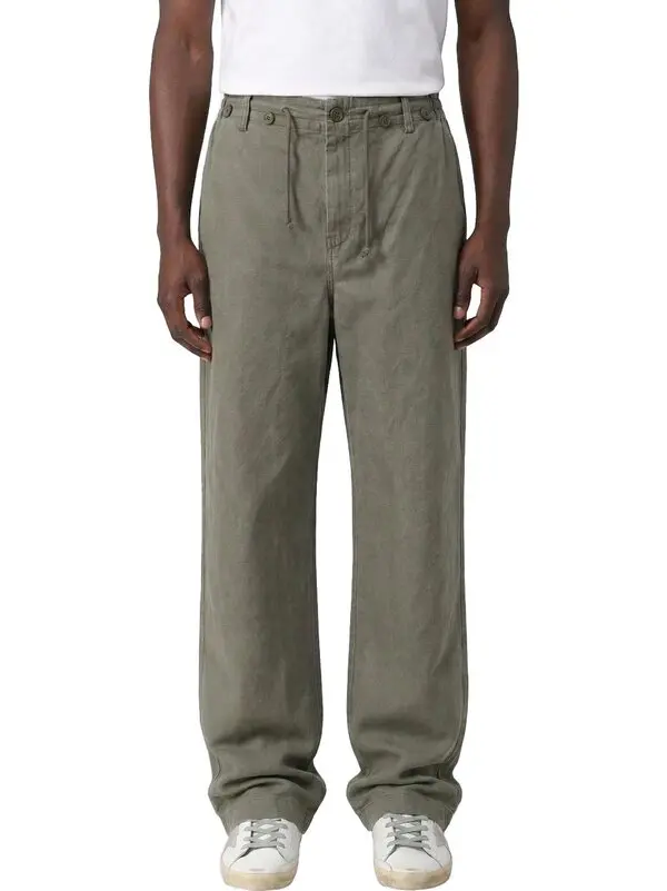 GOLDEN GOOSE Wide Leg Cotton Denim Jeans - Olive