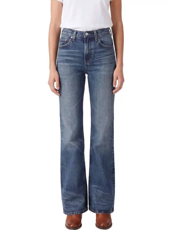 AGOLDE High Rise Straight Leg Jeans - Navy