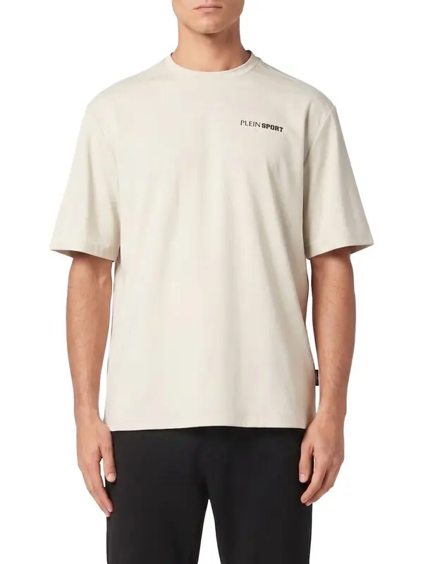 PLEIN SPORT Cotton T-shirt With Logo - Grey