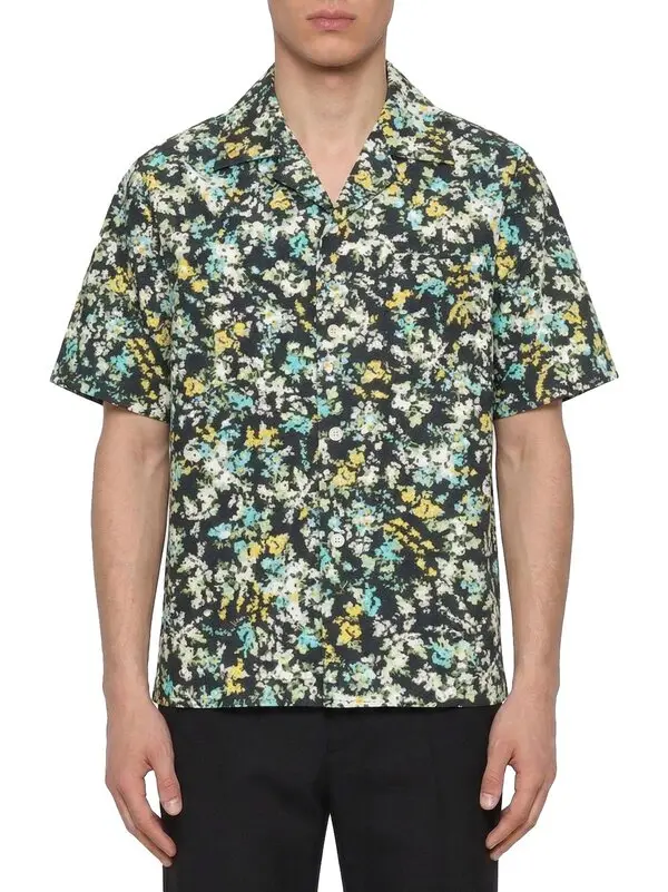 Valentino Garavani Casual Cotton Shirt With Floral Print - Black