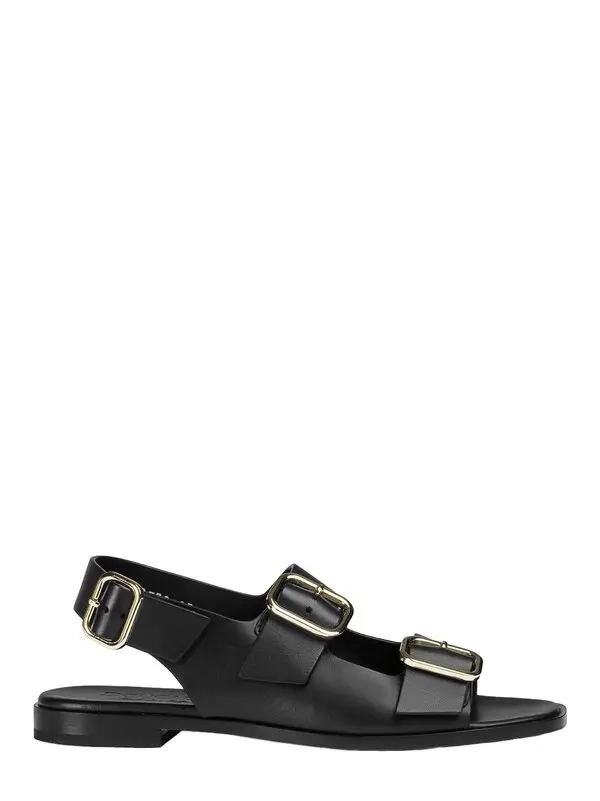 DOUCAL'S Buckled Slingback Sandals - Black