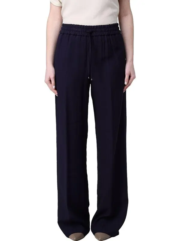 DONDUP Straight Viscose Blend Trousers - Blue