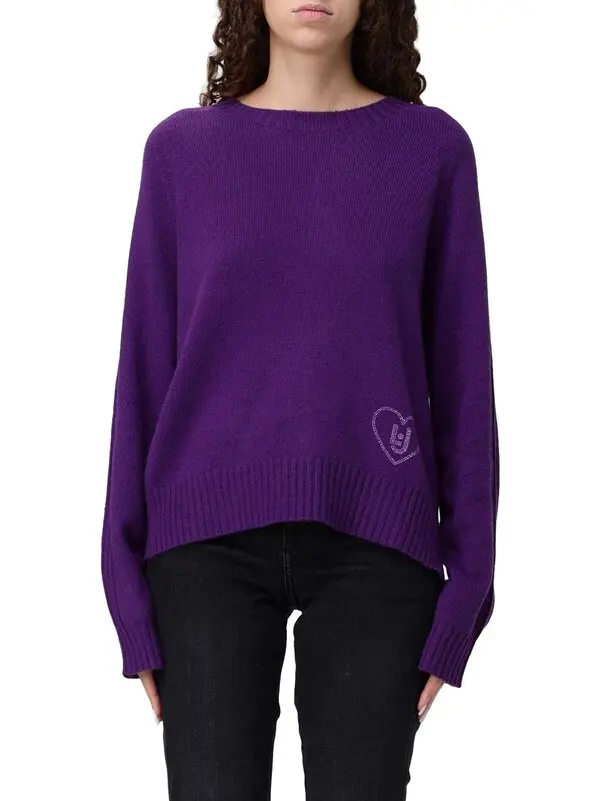 Liu Jo Embellished Heart Jumper - Violet