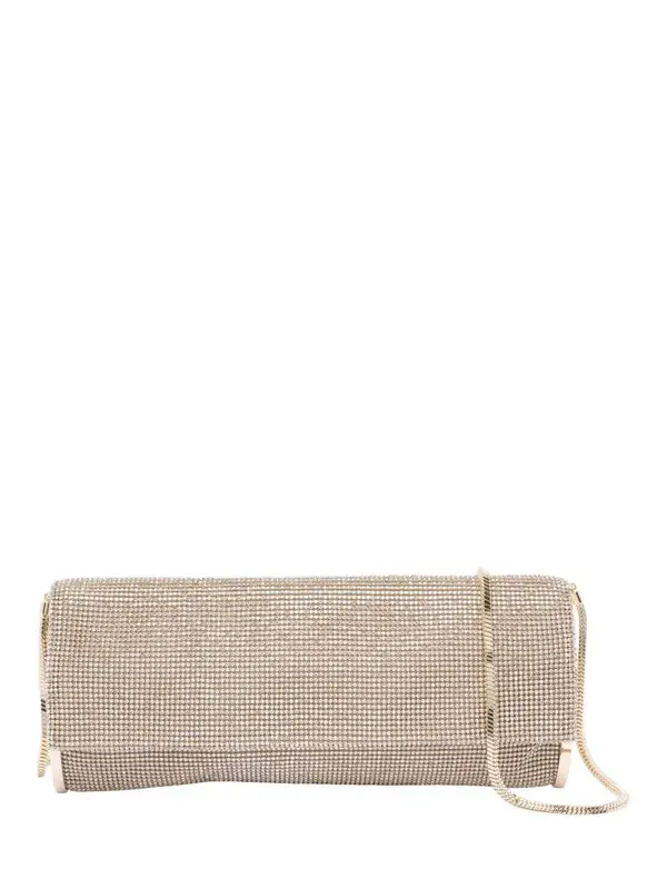 Benedetta Bruzziches Kate Crystal Mesh Clutch With Jewel Chain Strap - Brown