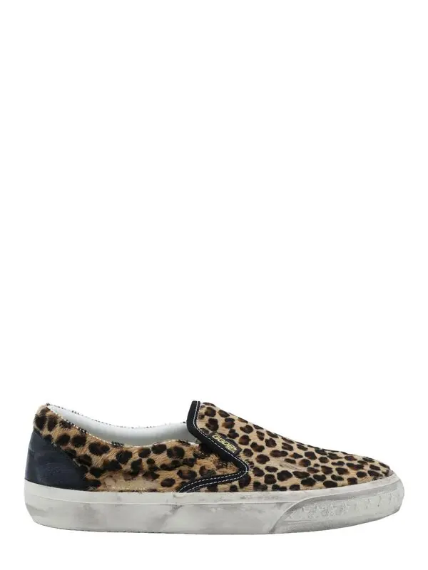 GOLDEN GOOSE Vce Penstar Animal Print Pony Hair Slip-on Sneakers - Multicolor