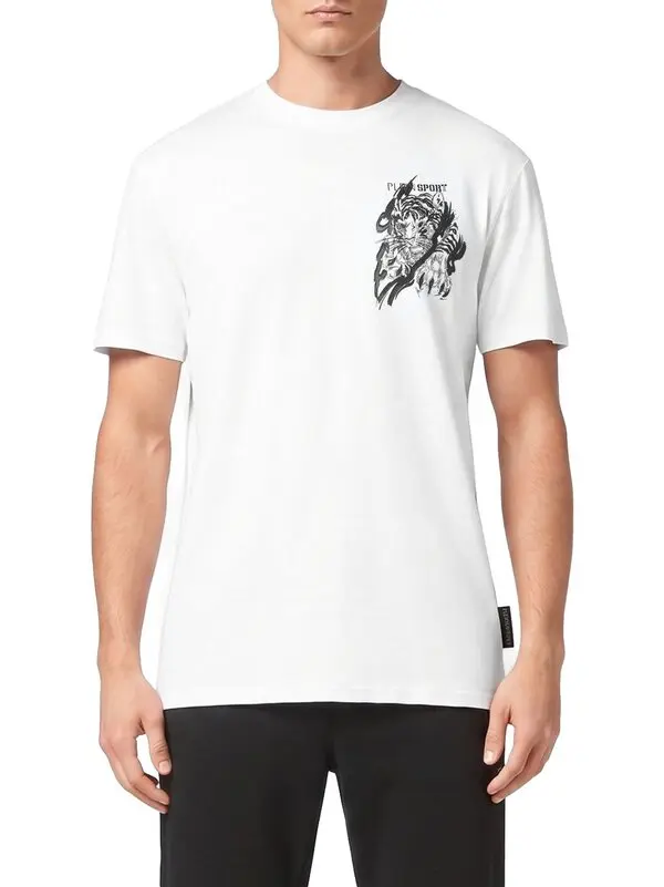 PLEIN SPORT Printed Cotton T-shirt - White