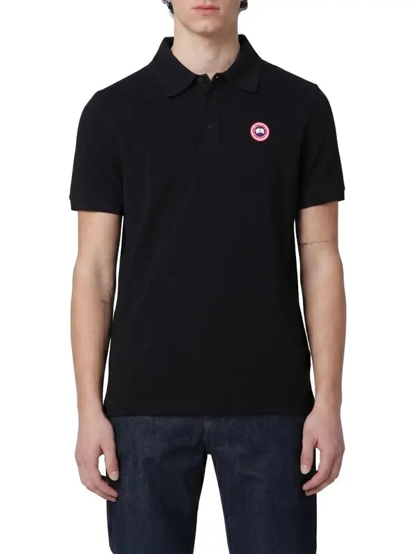 Canada Goose Logo Cotton Polo Shirt - Black