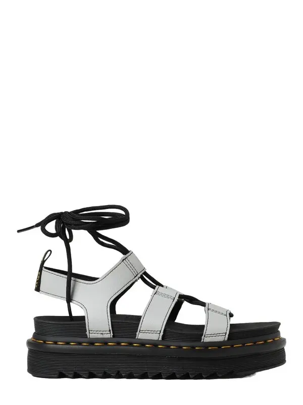 Dr. Martens Strappy Platform Sandals With Tie Fastening - Grey