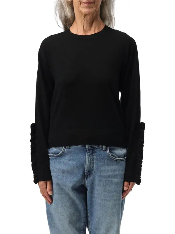 Pinko Jumper With Ruffle Cuffs - Black