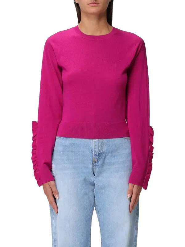 Pinko Jumper With Ruffle Cuffs - Fuchsia