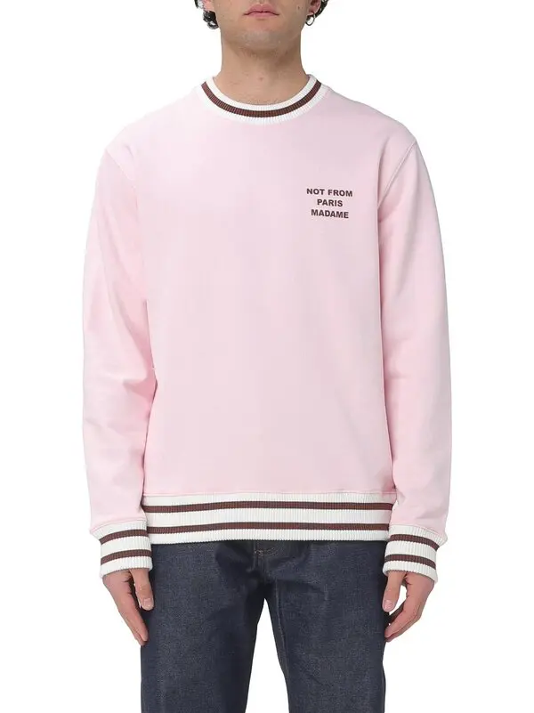 Drole De Monsieur Cotton Crew-neck Sweatshirt - Pink