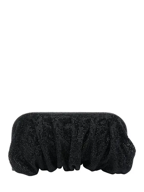 Benedetta Bruzziches Venus La Grande Draped Crystal Mesh Clutch - Black