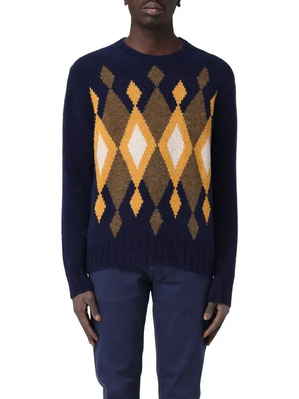 BALLANTYNE Argyle Knit Jumper - Blue