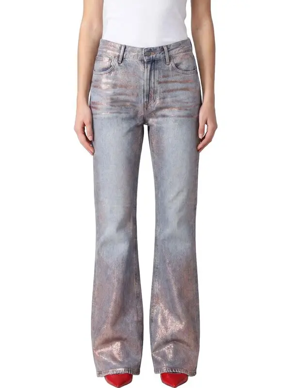Acne Studios Five-pocket Glitter-finish Flared Jeans - Denim
