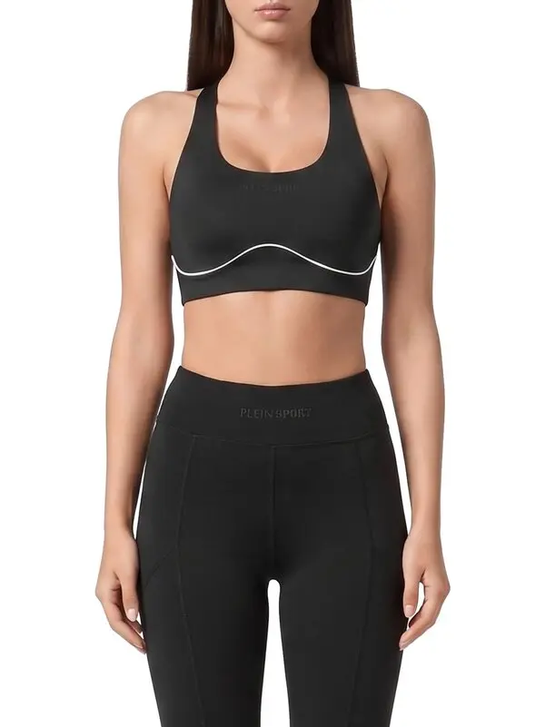 PLEIN SPORT Lycra Crop Top - Black