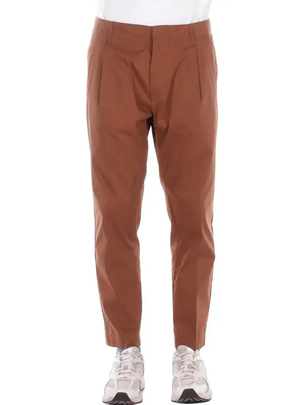 DONDUP Cotton Slim Fit Pants - Brown