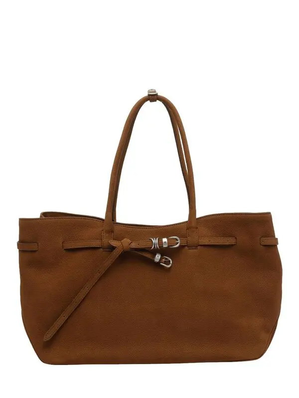 MARGESHERWOOD Grandma Pebbled Leather Tote Bag - Brown