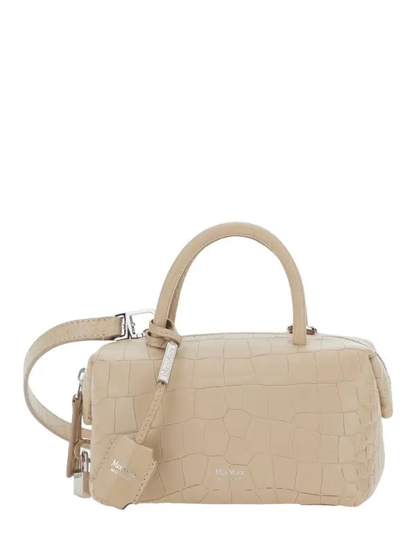 Max Mara Crocodile-effect Leather Mini Bag - Grey