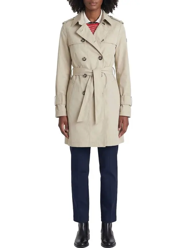Peuterey Double Breasted Polyester Trench Coat - Grey