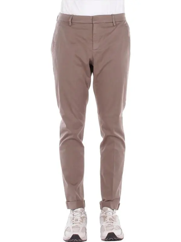 DONDUP Cotton Slim Fit Pants - Brown