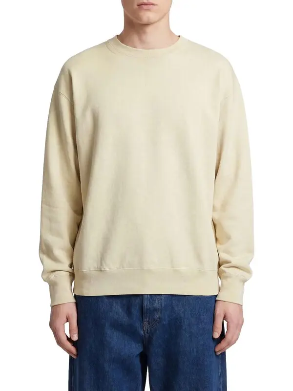 Auralee Relaxed Fit Long-sleeved Cotton Crewneck Sweatshirt - Yellow